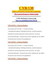 CYB 130 Wk 3 Practice Reading Doc CYB 130 Object Oriented Scripting