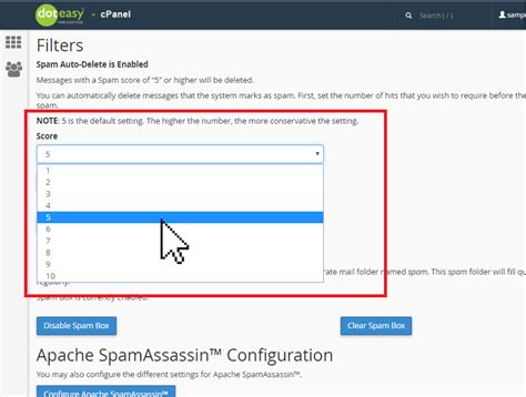 How To Configure Spamassassin In Cpanel Doteasy Web Hosting
