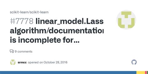 Linear Model LassoLars Algorithm Documentation Is Incomplete For Alpha