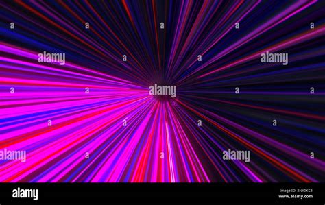rotating cyber tunnel with neon stripes motion jump into cyberspace