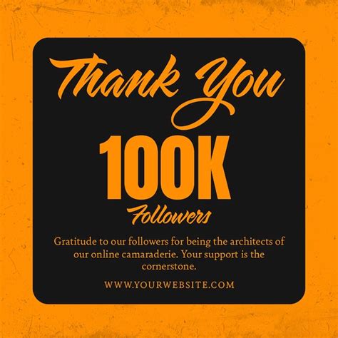 Premium Psd Psd Thank You For 100k Followers Typography Design For