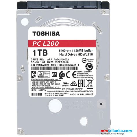 Toshiba 1TB Laptop Hard Disk