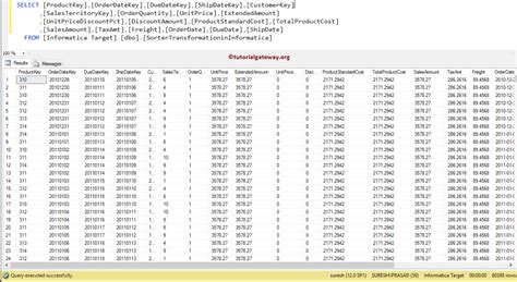 sorter transformation in informatica