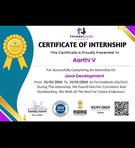 Aarthi V On Linkedin Javadevelopment Internshipcompletion Javaprogramminglanguage