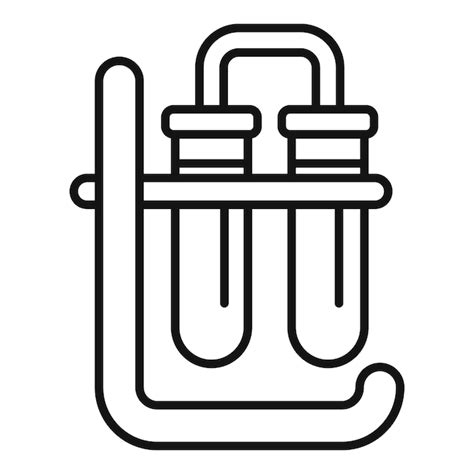 Premium Vector Line Art Icon Of Test Tubes In A Lab Setting