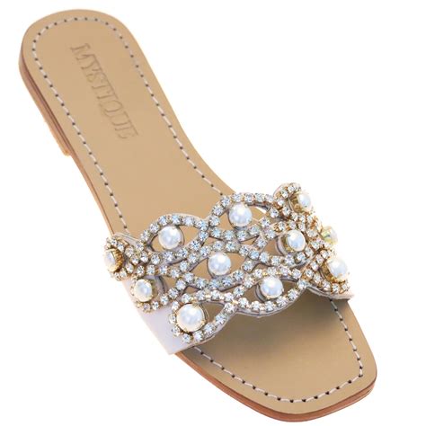 Handmade Bridal Flat And Wedge Jeweled Sandals Mystique Sandals