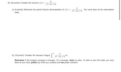 solved 6 16 points consider the function f x x2 5x 63