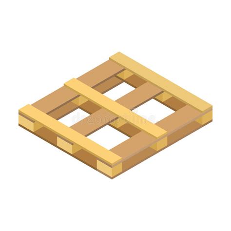Pallet Wooden Vector Icon Isometric Vector Icon Isolated On White