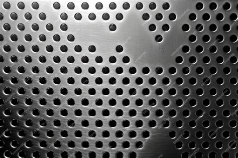 Textured Metal Surface With Circular Perforations Generative Ai