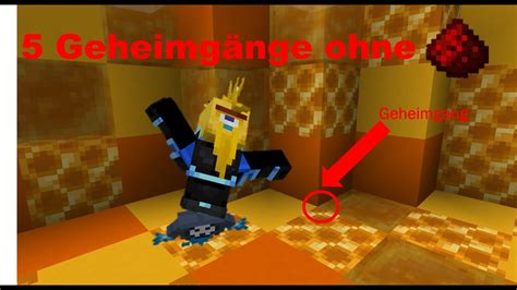 5 Geheimgänge Ohne Redstone Youtube