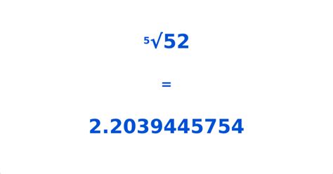 What Is The 5th Root Of 52 Information And Calculator