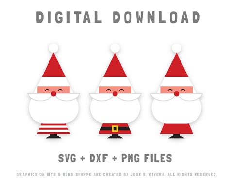 Cute Santa Svg Png Dxf Christmas Santa Png Santa Claus Svg Vintage