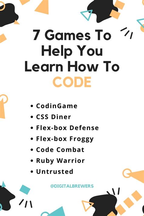 7 Games To Help You Learn How To Code Code Tips Get Coding Learn