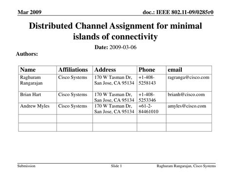 PPT Distributed Channel Assignment For Minimal Islands Of