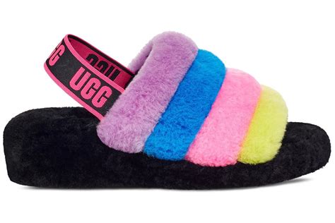Ugg Fluff Yeah Slide Black Taffy Pink Multi W 1097169 Btpm Mx