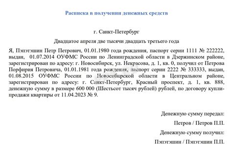 Образец расписки в получении задатка за квартиру в 2025 году Расписка