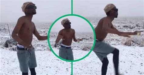 Shirtless Man Dancing In The Snow In Leaves Mzansi In Stitches This