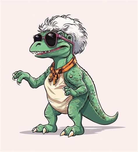 Premium Vector Old Women Dinosaur Wearing Sunglass Illustration