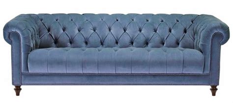 Jvmoebel Chesterfield Sofa Hellblau Dreisitzer Stoff Chesterfield