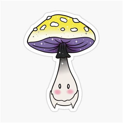 Non Binary Magical Mushroom Sticker For Sale By Martinagavazzi In