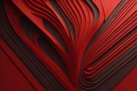 Premium Photo Abstract Red Background With Curved Lines Generative Ai