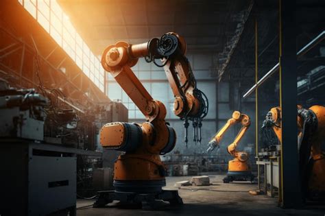Premium Ai Image Smart Industry Robot Arm For Digital Factory