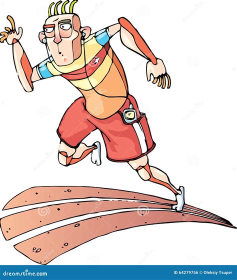 Running Sprinter Stock Vector Illustration Of Player 64279756