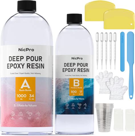 Nicpro 51oz Clear Deep Pour Epoxy Resin Kit For Barbados Ubuy