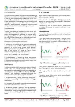 Irjet Weather Prediction For Tourism Application Using Arima Pdf