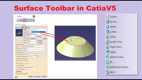 Surface Toolbar In CatiaV Detailed Explanation II Tutorial YouTube