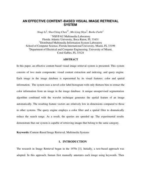 pdf an effective content based visual image retrieval system