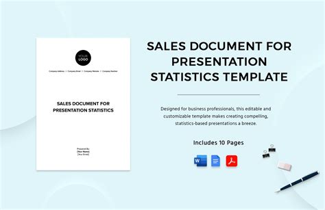 sales document for presentation statistics template in word pdf
