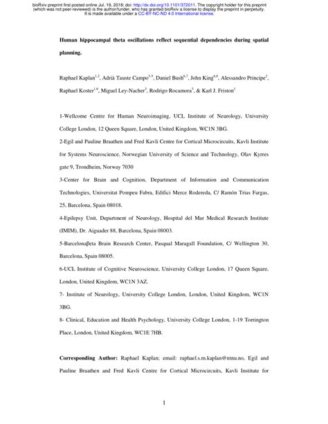 Pdf Human Hippocampal Theta Oscillations Reflect Sequential Dependencies During Spatial Planning