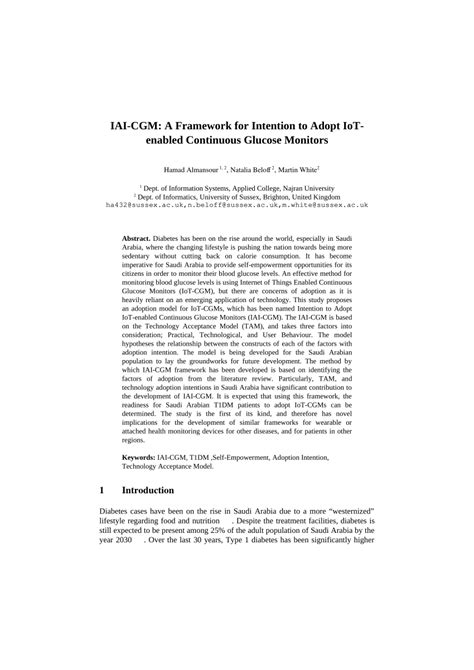 Pdf Iai Cgm A Framework For Intention To Adopt Iot Enabled