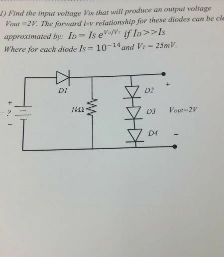 Solved Find The Input Voltage Vin That Will Produce An
