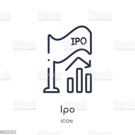 크 라우드 펀 딩 개요 컬렉션의 선형 Ipo 아이콘 얇은 라인 Ipo 벡터 흰색 배경에 고립입니다 유행 하는 Ipo 일러스트 0