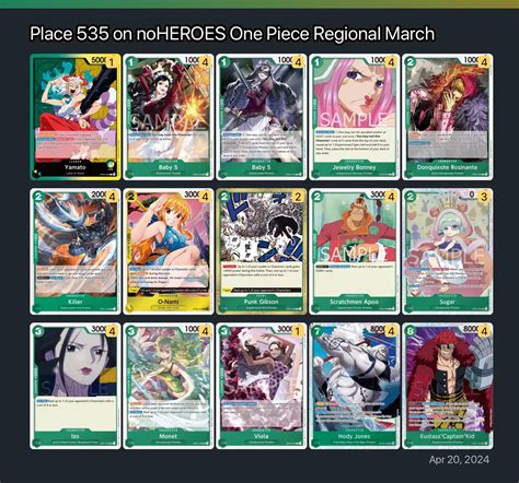 Place 535 On Noheroes One Piece Regional March One Piece Card Game Deck