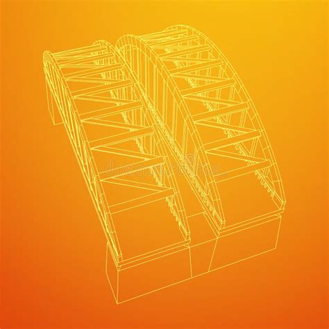 Bridge Connection Structure Wireframe Low Poly Mesh Stock Vector Illustration Of Highway