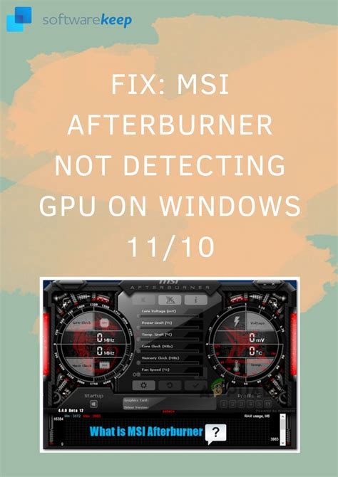 FIX MSI Afterburner Not Detecting GPU On Windows One Note Microsoft Windows Graphic Card