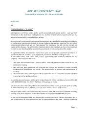 Module 10 Tutorial 2022 Student Guide Pdf APPLIED CONTRACT LAW