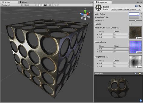 Unity Manual Transparent Parallax Specular