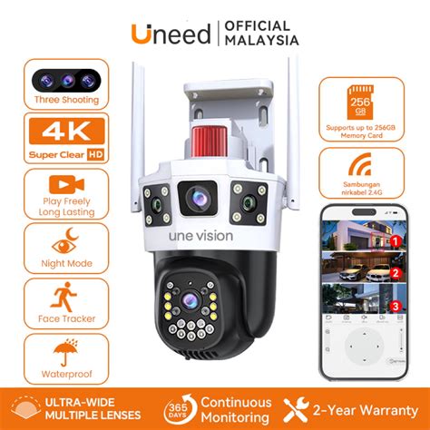 Uneed Outdoor Ip Cctv Wireless Wifi Camera Mini 360 Ir Night Vision 4k Fhd Security Cam
