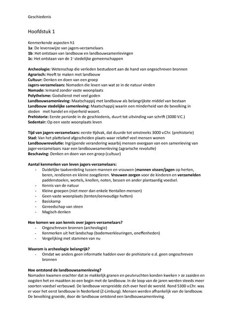 Geschiedenis Hoofdstuk 1 2 Samenvatting Van Geschiedenis Werkplaats