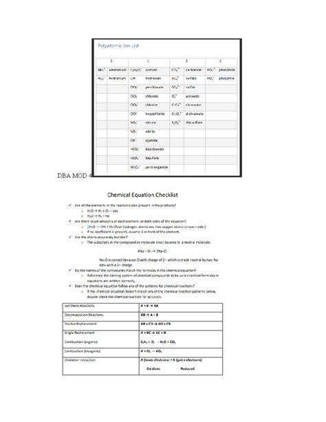Dba Chem Module 4 DBA MOD DECOMPOSITION Binary Compound Decomposes 2NaCl 2 Na Cl 2 Metal