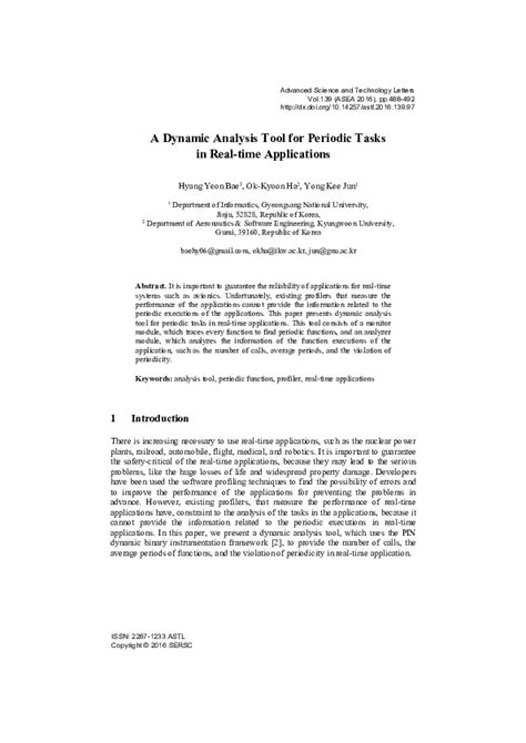 pdf a dynamic analysis tool for periodic tasks in real time applications