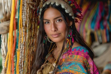 Una mujer indígena teje textiles tradicionales en honor al patrimonio