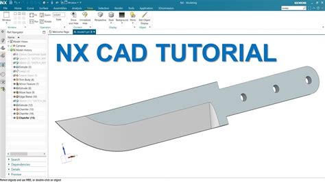 Nx Cad Tutorial 74 3d Model Basic Beginners Design Knife Youtube