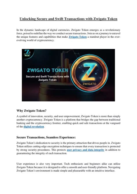 Ppt Unlocking Secure And Swift Transactions With Zwigato Token