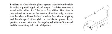 Problem 4 Consider The Planar System Sketched On The