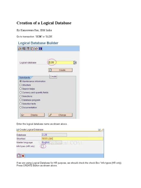 Abap Creation Of A Logical Database Pdf